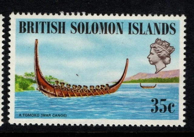 BRITISH SOLOMON ISLANDS 1973 35c Tomoko War Canoe (top value) SG239 ...