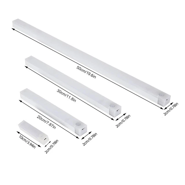 STRIP LIGHT LED PIR Motion Sensor Wireless USB Rechargeable Cabinet ...