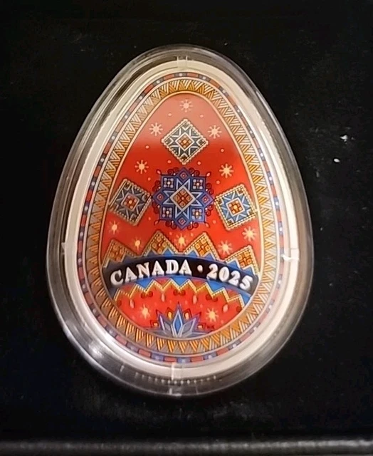 THE 🇨🇦 CANADA $20 PYSANKA 2025 1oz .9999 Silver Ukrainian Easter Egg ...