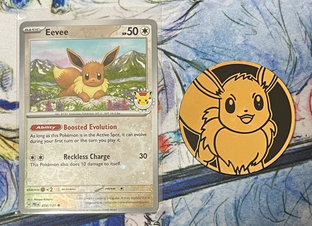 EEVEE PRISMATIC EVOLUTIONS Pokemon Day 2025 Stamped Promo Card 074/131 ...