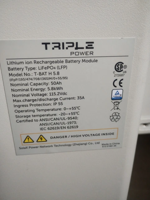 SOLAX TRIPLE POWER High Voltage 5.8kWh LFP Main Battery Master V2 ...