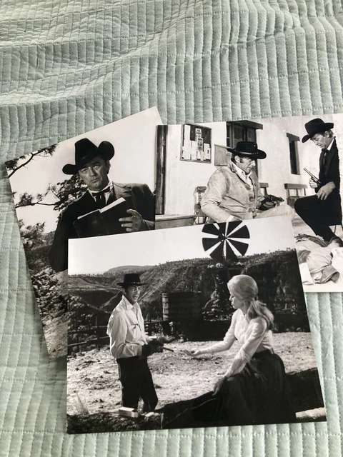 3 ORIGINAL FILM stills. Five Card Stud Robert Mitchum Dean Martin Inger ...