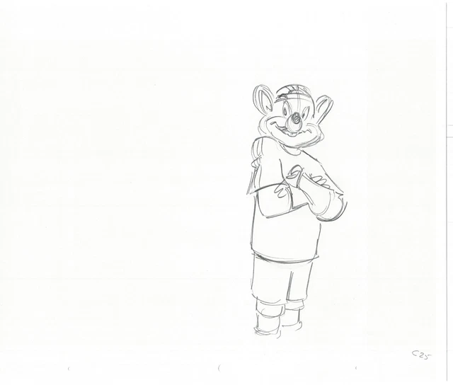CHUCK E CHEESE Pizza Commercial Production Animation Cel Drawing 2005 B ...