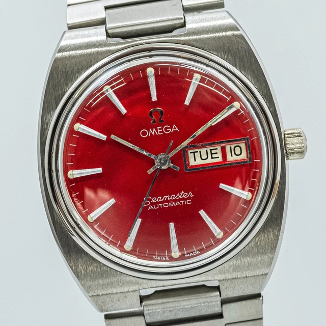 OH SERVICED *NEAR MINT* Vintage OMEGA Seamaster Cal.1022 Automatic Red ...