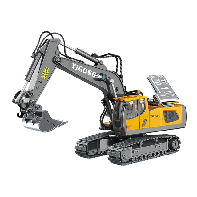 1:24 REMOTE CONTROL Excavator 11 Channels Aluminum Alloy for Kids ...