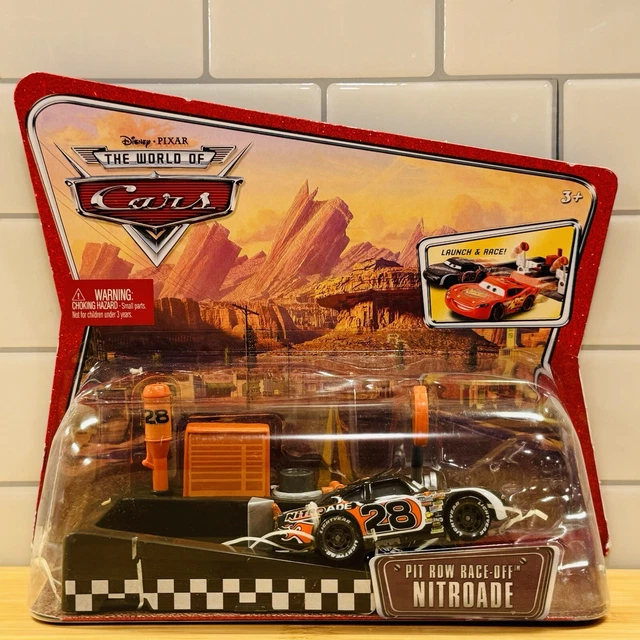 DISNEY PIXAR CARS - 2008 PIT ROW RACE-OFF LAUNCHER NITROADE AIKEN AXLER ...