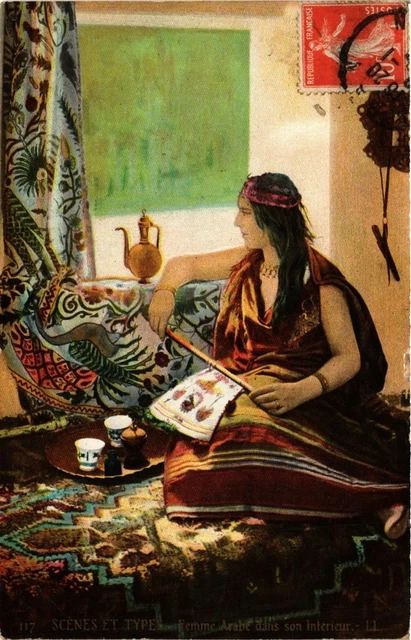 CPA AK LL 117 Scenes & Types - Arab Woman in Her Interior ALGERIA (793038) £8.18 - PicClick UK