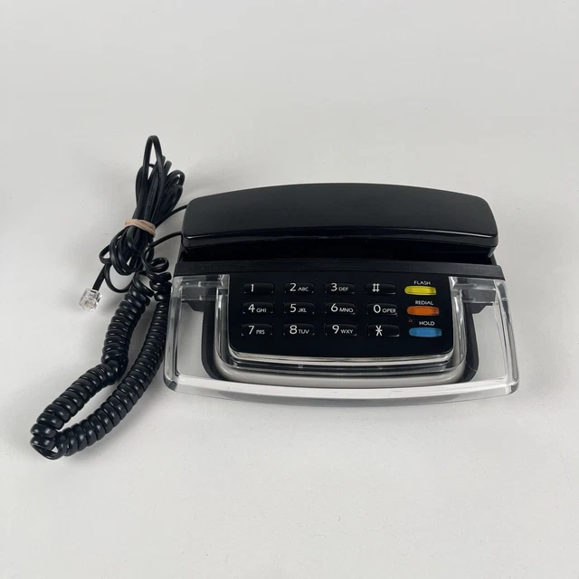 RADIOSHACK KRYSTALITE BLUE Neon Push Button Landline Phone 43-811 ...