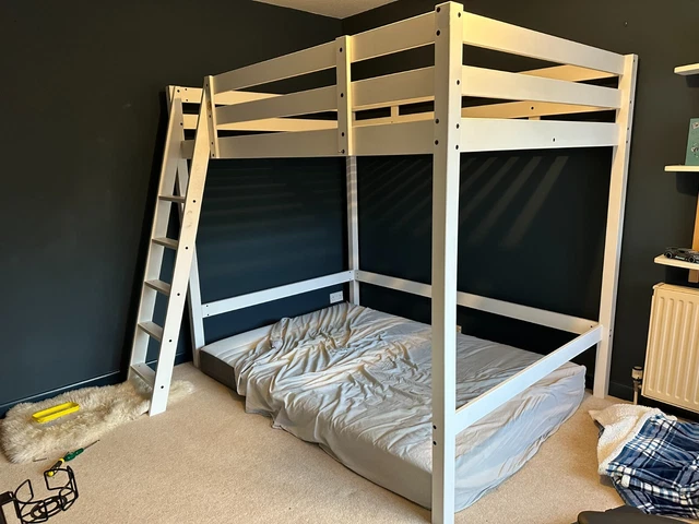 IKEA STORÅ LOFT bed frame, white stain, 140x200 cm £75.00 - PicClick UK