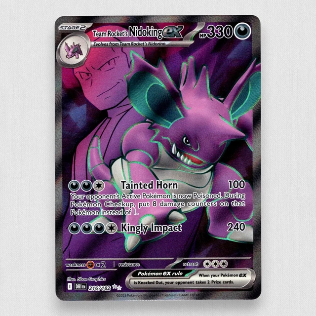 TEAM ROCKET'S NIDOKING ex 216/182 SV10: Destined Rivals Holo Ultra Rare ...