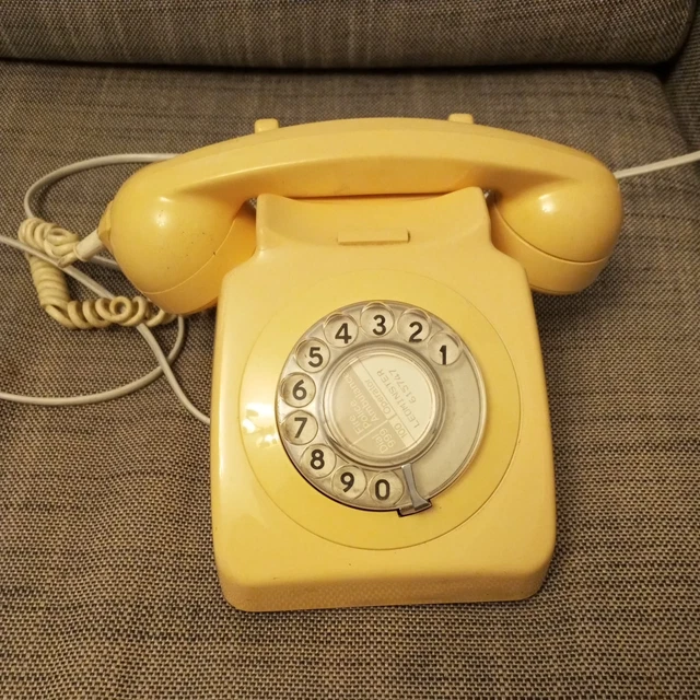 VINTAGE BRITISH TELECOM 8746G DFM Rotary Telephone Cream with fitted ...