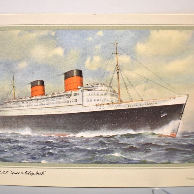 1962 RMS QUEEN Elizabeth Cunard Line Cruise Southampton Cherbourg New ...