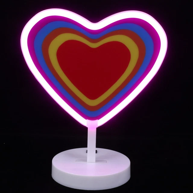LED NEON HEART Sign: Romantic Battery-Powered Nightlight - Heart-Shaped ...