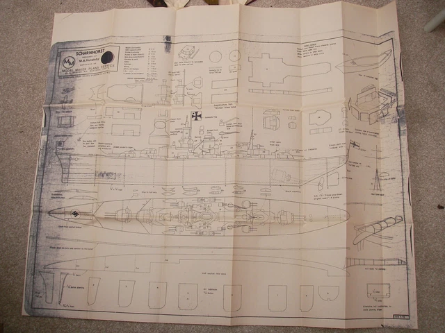 MODEL MAKER PLANS of the Scharnhorst a scale WW2 German Cruiser £10.24 ...