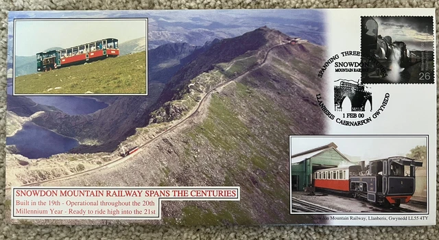 SNOWDON MOUNTAIN RAILWAY Spans The Centuries Large Dawn First Day Cover ...