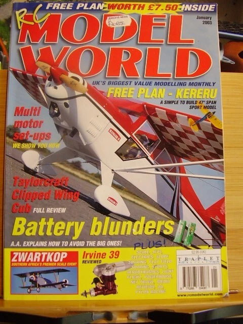 MODEL AIRCRAFT MAG R C Model World 2003 January With 47" Span Kereru ...