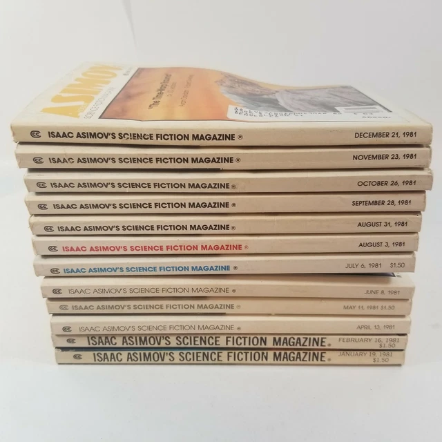 ISAAC ASIMOV'S SCIENCE Fiction Magazine 1981 Complete Year Lot Of 12 £ ...