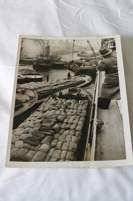 WW2 UK 8X6 B&W photograph captured German ship Uhenfels in London ...