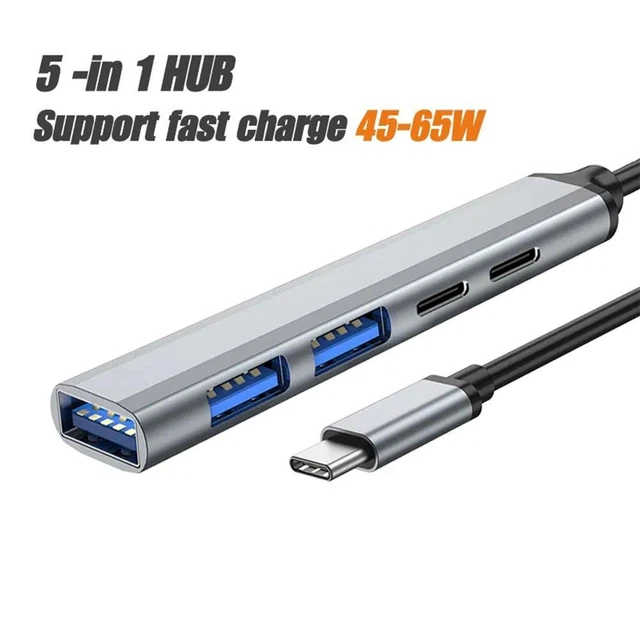 5 IN-1 USB 3.0 Hub Adapters Portable Type-C USB Aluminum Alloy а! EUR 6 ...