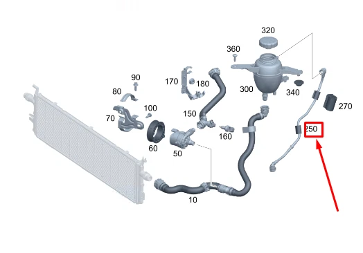 MERCEDES-BENZ C W206 C43 AMG Engine Bleed Line A2065014504 NEW GENUINE ...
