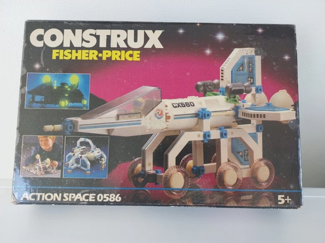 CONSTRUX FISHER-PRICE ACTION Space 0586 Ancien jouet années 80 + action ...
