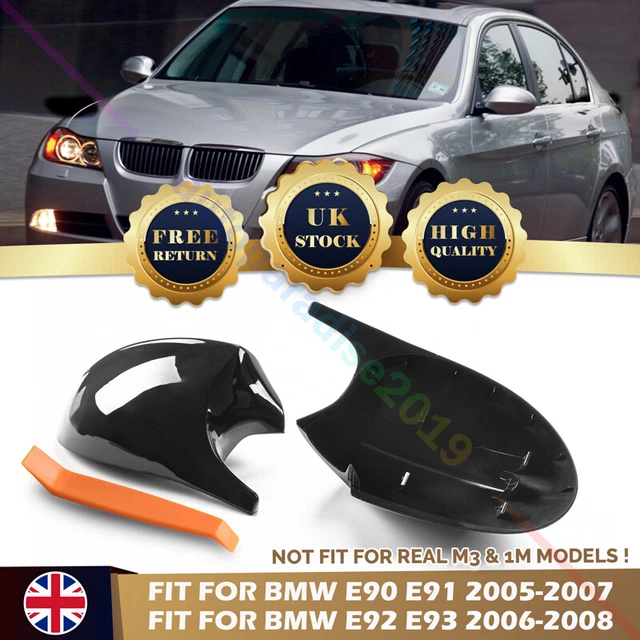 FOR BMW E81 E82 E87 E88 E90 E91 E92 E93 PRE-LCI Gloss Black Mirror Cover Caps £20.95 - PicClick UK