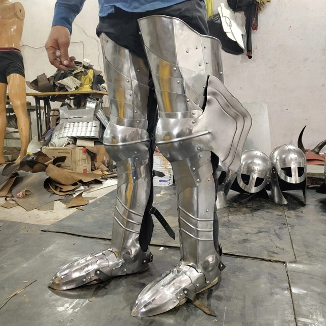 MEDIEVAL ARMOR GOTHIC Leg Guard Wearable Armor Set Knight Spartan 18GA ...