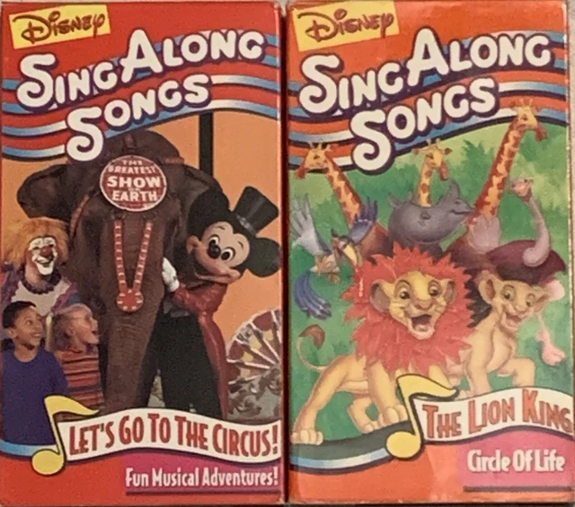 DISNEYS 2 VHS Tapes Sing Along Songs - Lion King, Let’s go to the ...