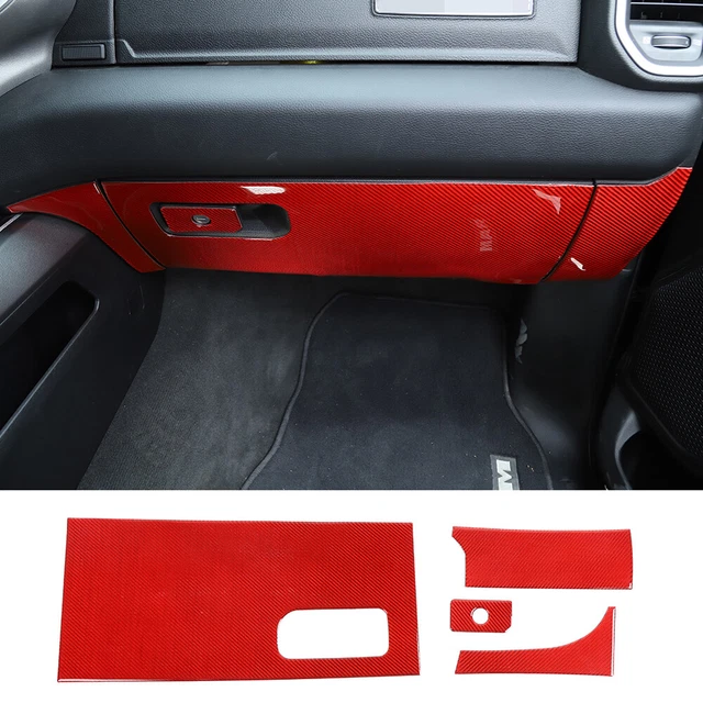4×RED CARBON FIBER Co-pilot Storage Box Panel Cover For Dodge Ram 1500 ...