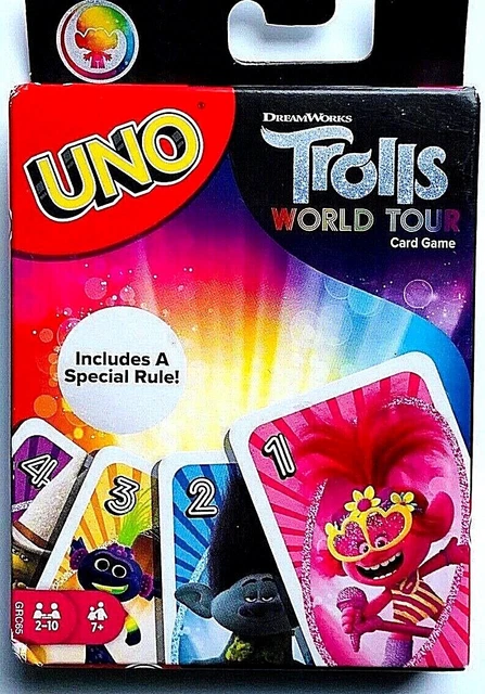 BRAND NEW UNO Trolls World Tour Edition Card Game BIRTHDAY GIFT FUN $9. ...