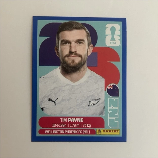 PANINI FIFA WORLD Cup 2026 Tim Payne New Zealand Player Portrait ...