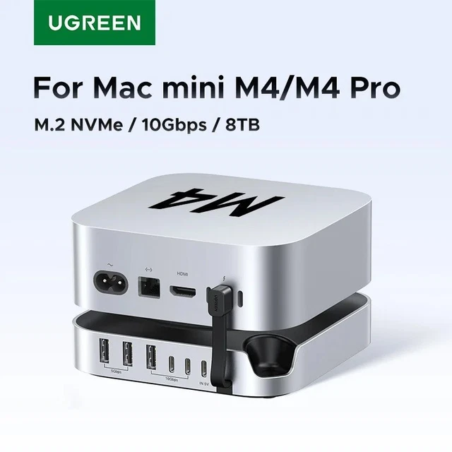 UGREEN MAC MINI M4/M4Pro Docking Station 11-in-1 M.2 NVMe 8TB 10Gbps ...