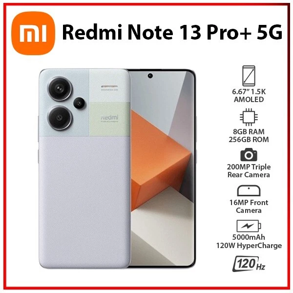 XIAOMI REDMI NOTE 13 Pro+ Plus 5G 8GB+256GB PURPLE Dual SIM Android ...