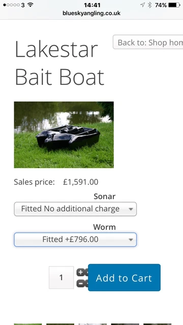 BLUE SKY ANGLING lakestar bait boat with echo and worm £350.00 - PicClick UK