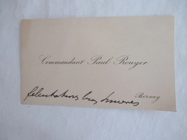 1906 CARTE DE visite COMMANDANT PAUL ROUYER BERNAY 27 EUR 9,95 ...