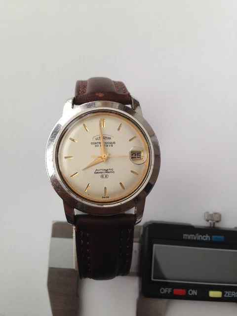 VINTAGE SWISS MADE Automatic Watch Unusual Ultramar contrachoque ...