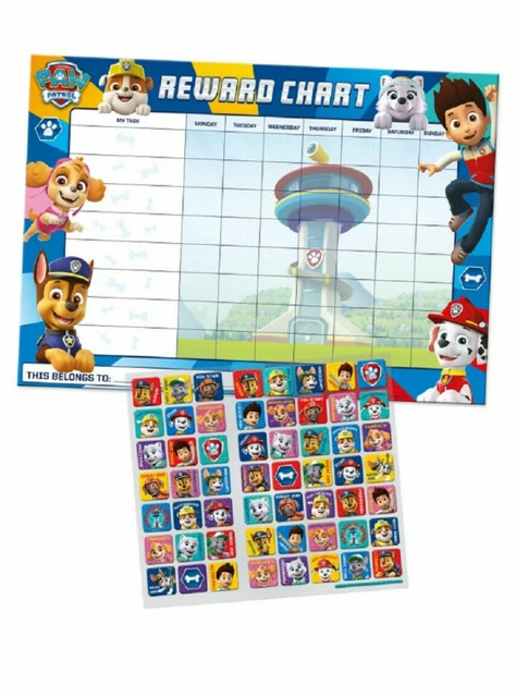 PAW PATROL RESCUE Knights! Reward Chart with Stickers! Reusable ...