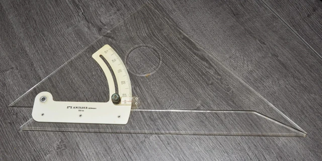 FABER CASTELL ADJUSTABLE Set Square Triangle 59/44 45cm - VINTAGE £6.95 ...