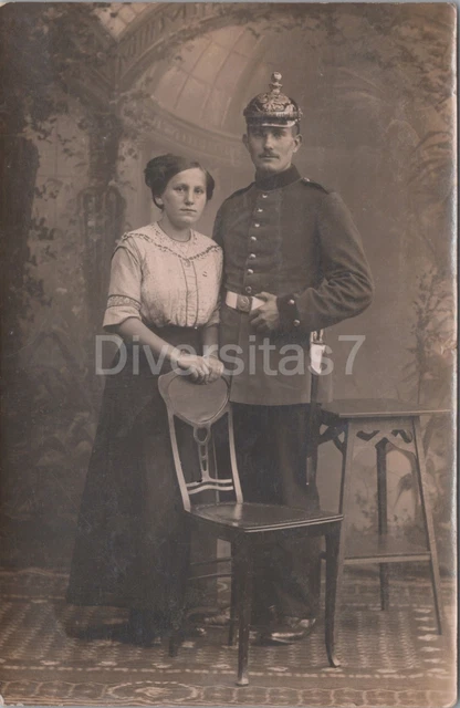 FOTO, WK1, SOLDAT mit Pickelhaube im Portrait, Naumburg 1914 D/57 EUR ...