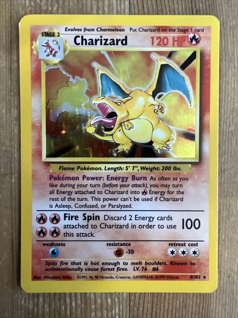 POKÉMON TCG CHARIZARD Base Set 4/102 Holo Unlimited Holo Rare MP/HP $329.99 - PicClick CA