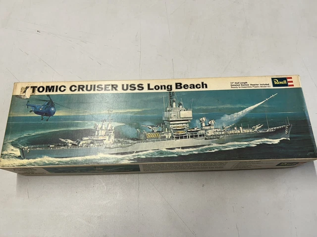 VINTAGE REVELL ATOMIC Cruiser USS Long Beach Revell Model Kit £50.00 ...
