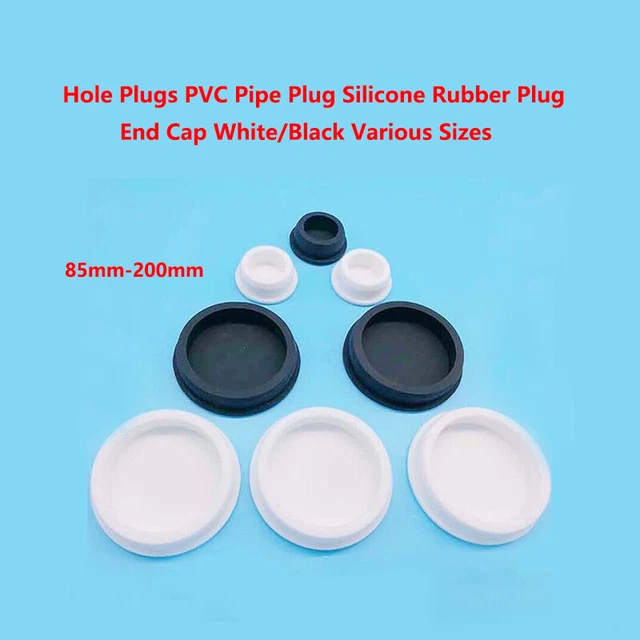 HOLE PLUGS PVC Pipe Plug Silicone Rubber Plug End Cap White/Black ...