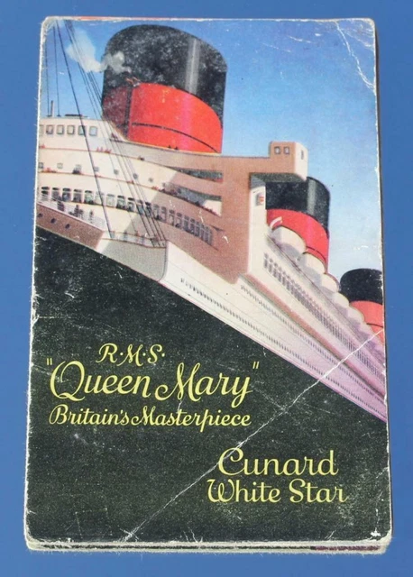 CUNARD WHITE STAR Line Rms Queen Mary Pre Maiden Voyage Rare Flier C ...
