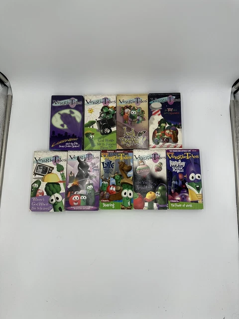LOT DE 9 bandes classiques VeggieTales VHS Veggie Tales Bible Big Idea ...