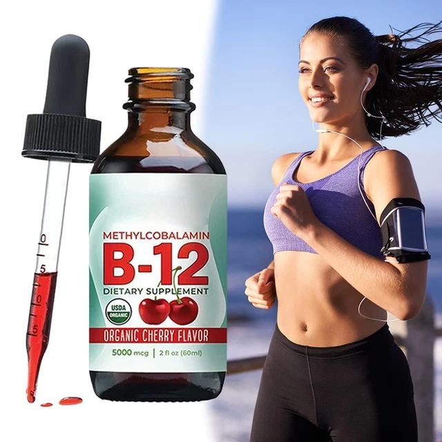 VITAMIN B12 5000MCG Liquid Drops All Natural Plant Superfood Healthy ...