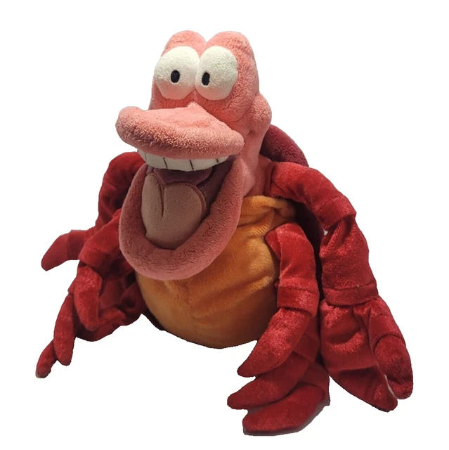 DISNEY STORE SABASTIAN Red Crab The Little Mermaid 9"Plush Cuddly Soft ...
