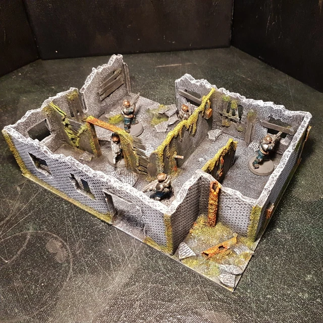 WARGAMES TERRAIN SCENERY Building Ruins Warhammer WW2 40K Bolt Action ...