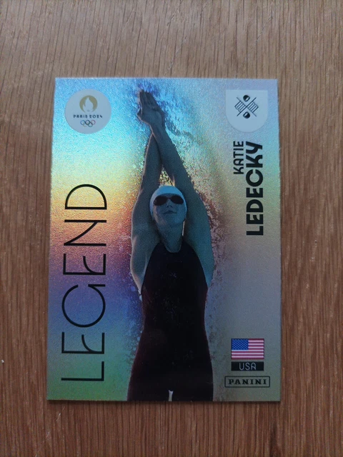 PANINI FRANCE OLYMPIQUE Katie LEDECKY Team USA CARD LEGEND Swimming JO ...
