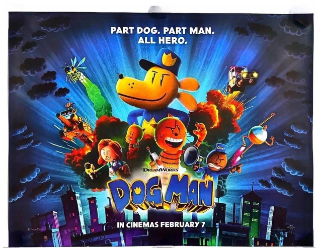 DOG MAN MOVIE Cinema Quad Poster 30x40" Original -Dave Pilkey Captain ...