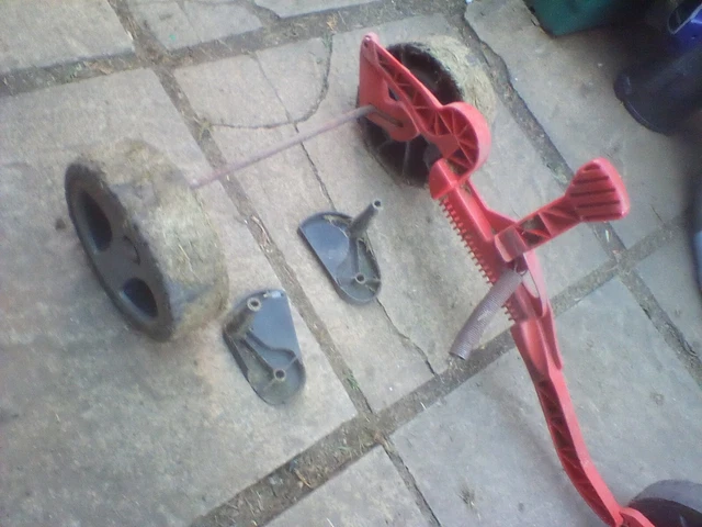 BOSCH ROTAK ELECTRIC lawnmower used parts wheels set 4 and adjusting ...